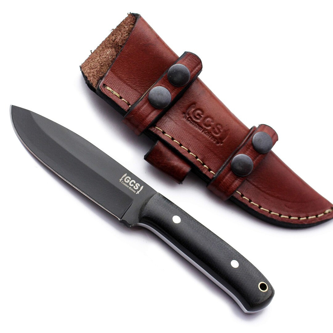GCS Custom Handmade Black & White G10 Handle D2 Tool Steel Survival ...