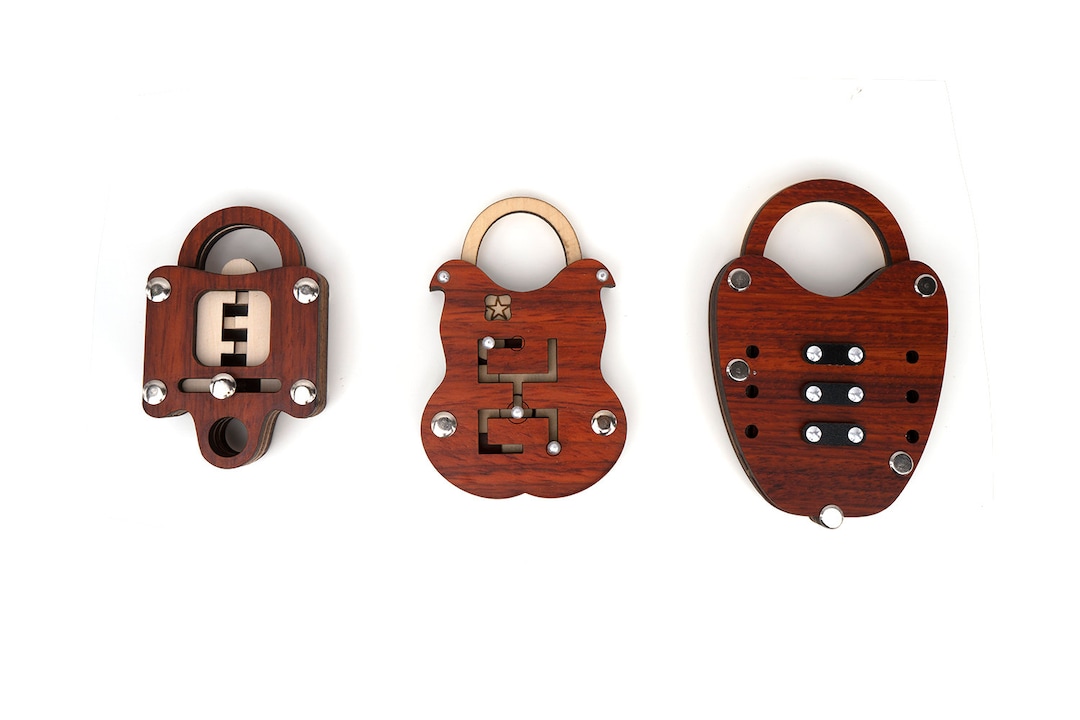 3 Escape Room Puzzle Locks Set 2 Trick Brain Teaser Puzzle Locks With ...
