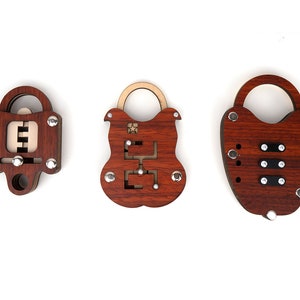 3 Escape Room Puzzle Locks Set 2 Trick Brain Teaser Puzzle Locks With ...