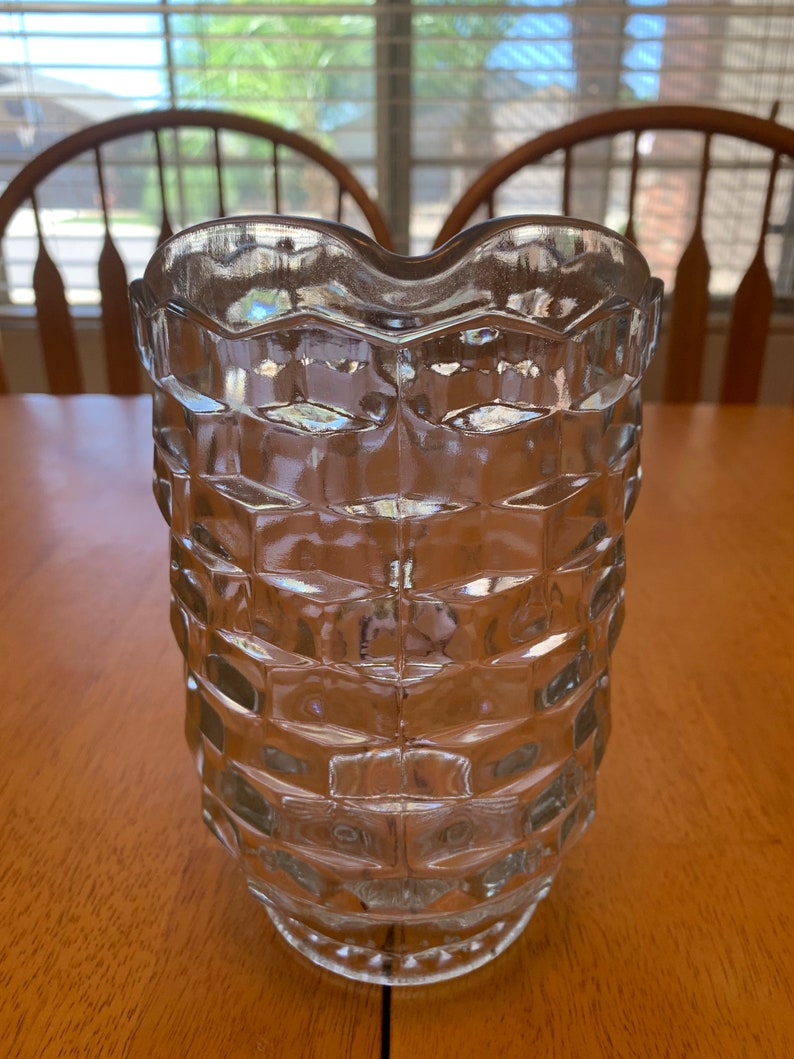 Vintage Cube Crystal Water Pitcher Fostoria ? - Etsy