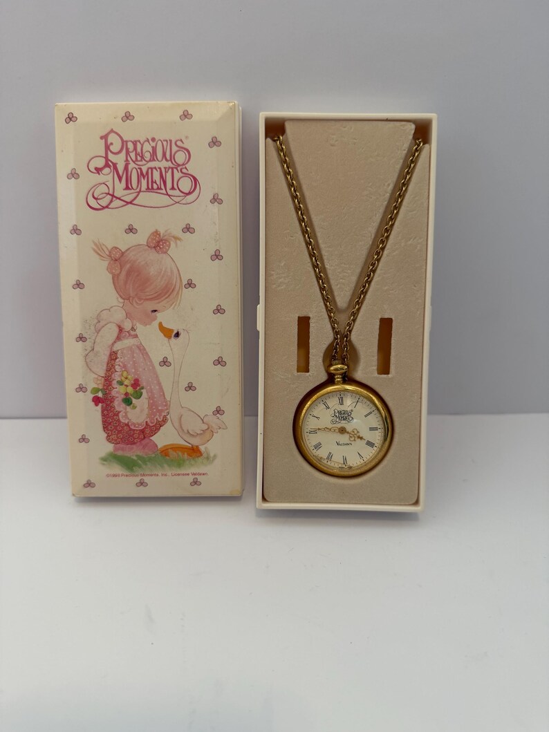 Vintage 90’s Gold Precious Moments Pocket Watch Pendant Necklace ...