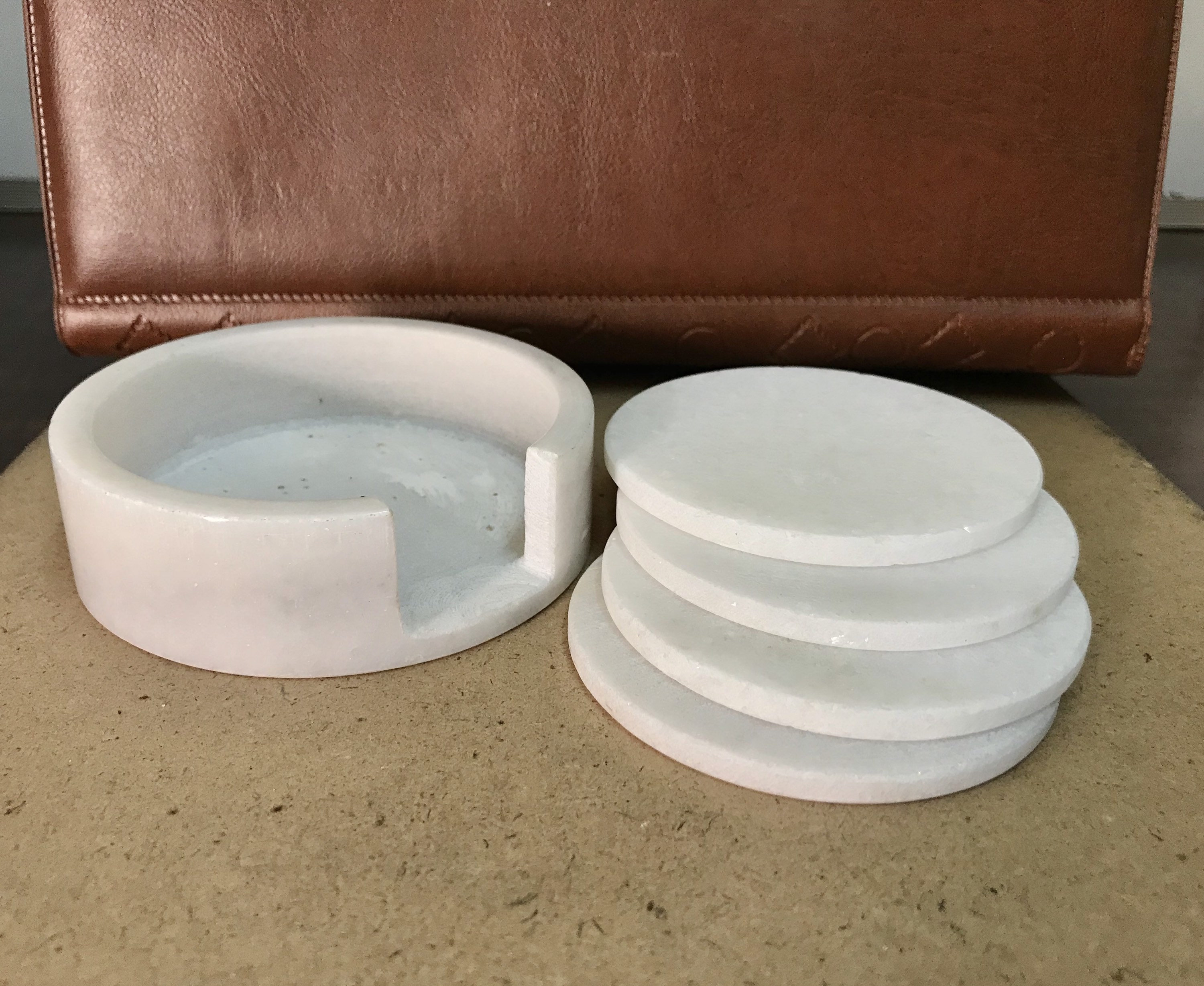 White Marble Coasters set of 4 Pcs Beautiful Indian vintage & | Etsy