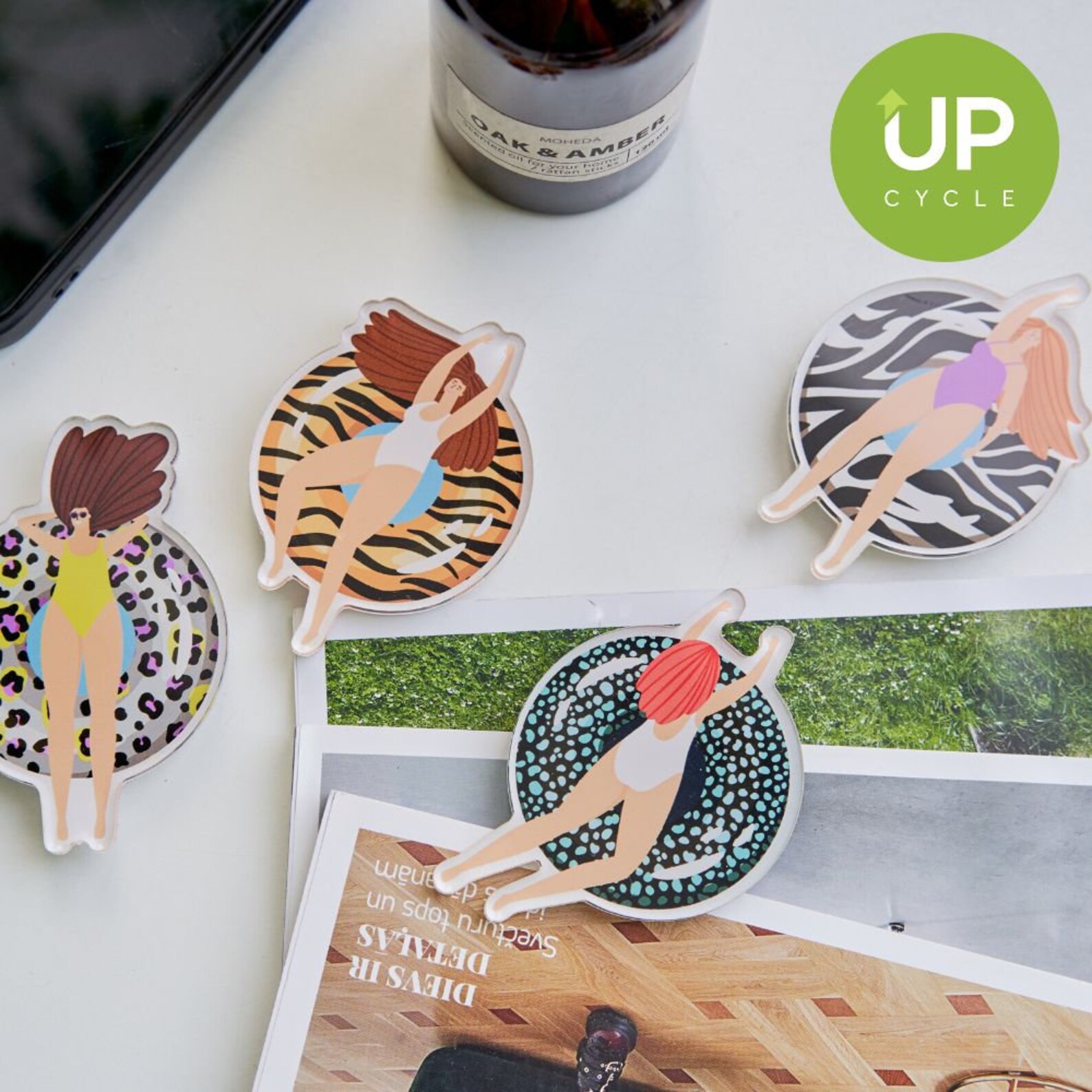 SET of 4 Body Positive Magnet Pins - Upcycled Acrylic Glass Accessories ...
