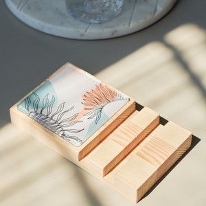 Handmade Pine Tree Phone Stand With Acrylic Design Plate - Modern and ...