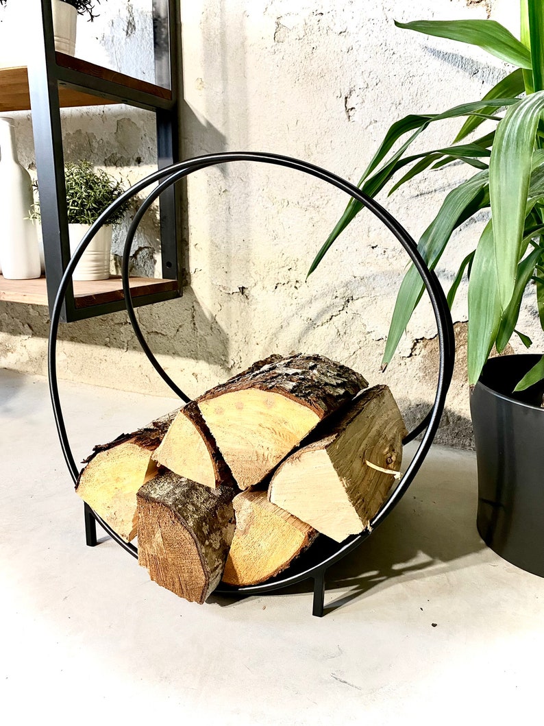 Round Firewood Rack / Minimalist Firewood Storage Box / - Etsy