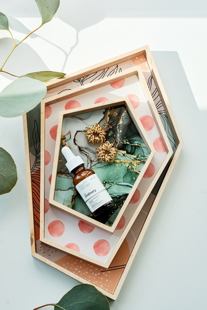 Decorative Wooden Catch All Tray / Round Plywood Coffee Table - Etsy