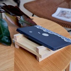 Wood Laptop Stand - Wooden Computer Stand - Computer Holder - Office ...
