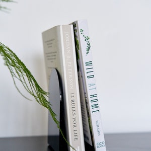 Acrylic Bookends - Bookshelf Decor - Book Stopper - Book Lover's Gift ...