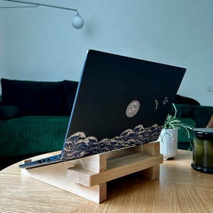 Wood Laptop Stand Wooden Computer Stand Computer Holder - Etsy