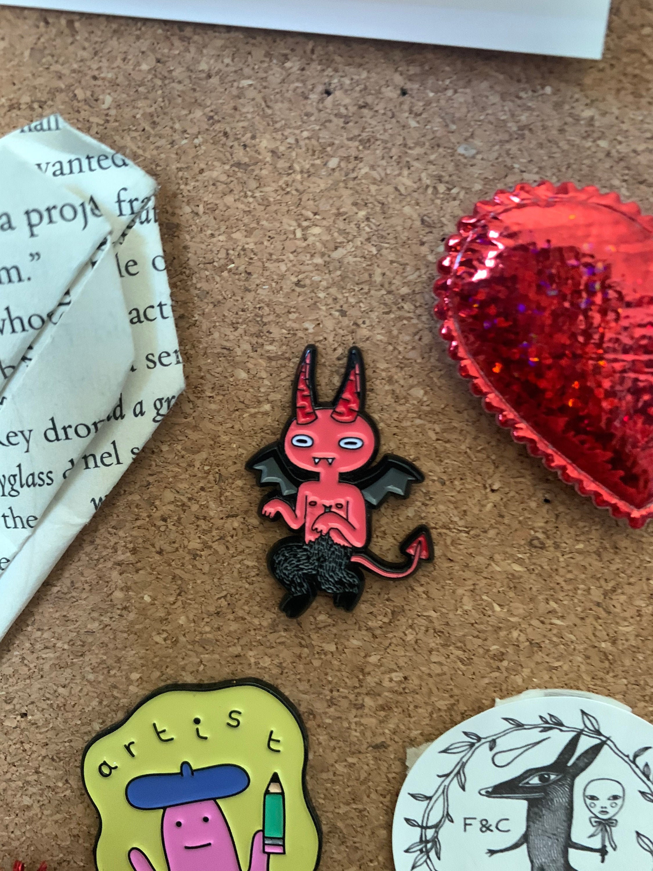 Demon Enamel Pin - Etsy