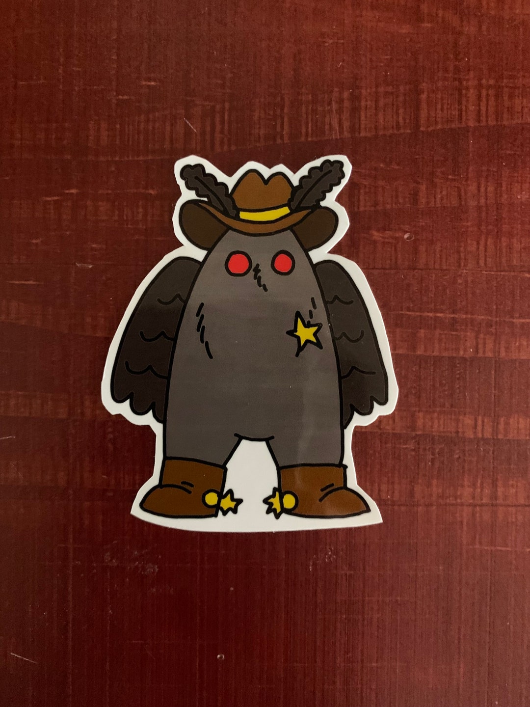 Cowboy Mothman Vinyl Sticker - Etsy