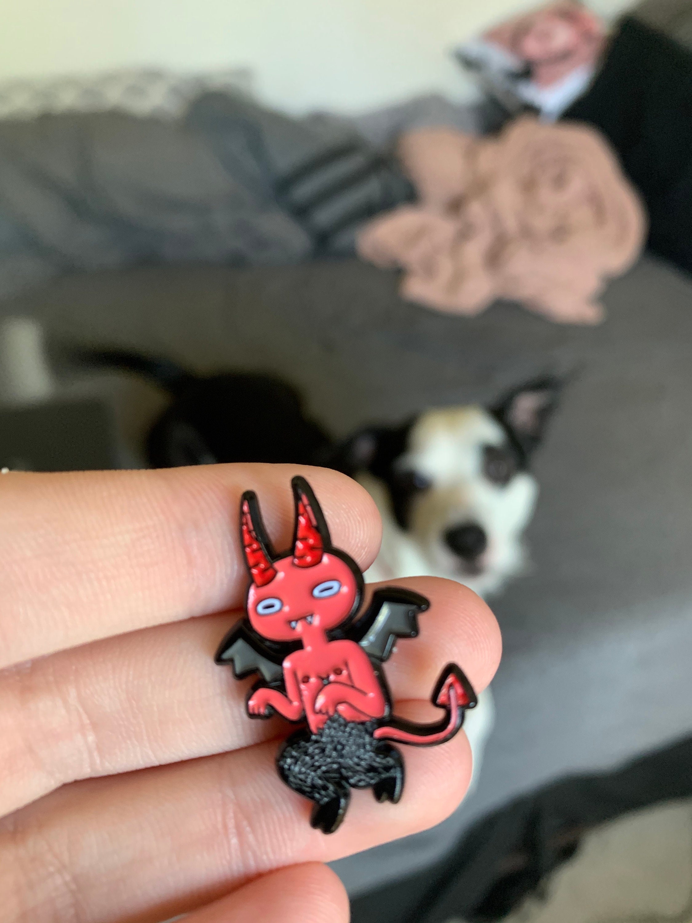 Demon Enamel Pin - Etsy
