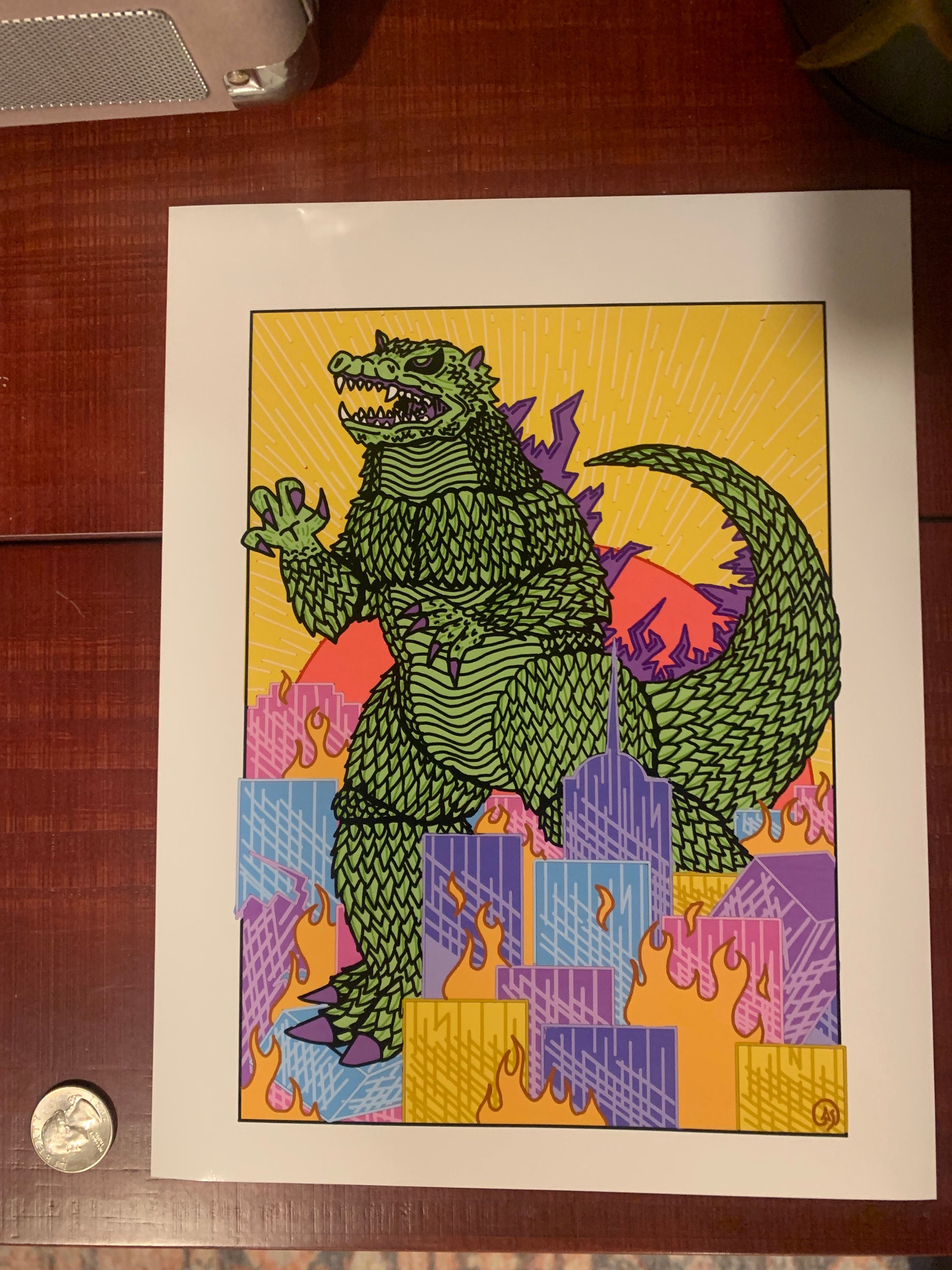 Godzilla Art Print - Etsy