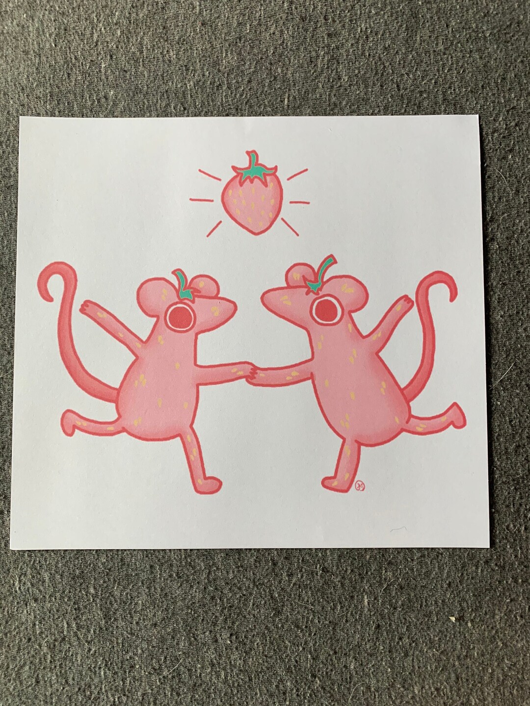 Strawberry Rats Print - Etsy