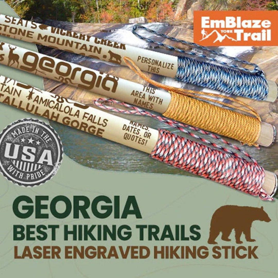 Best Georgia Hiking Trails Themed Walking Stick - Personalized ...