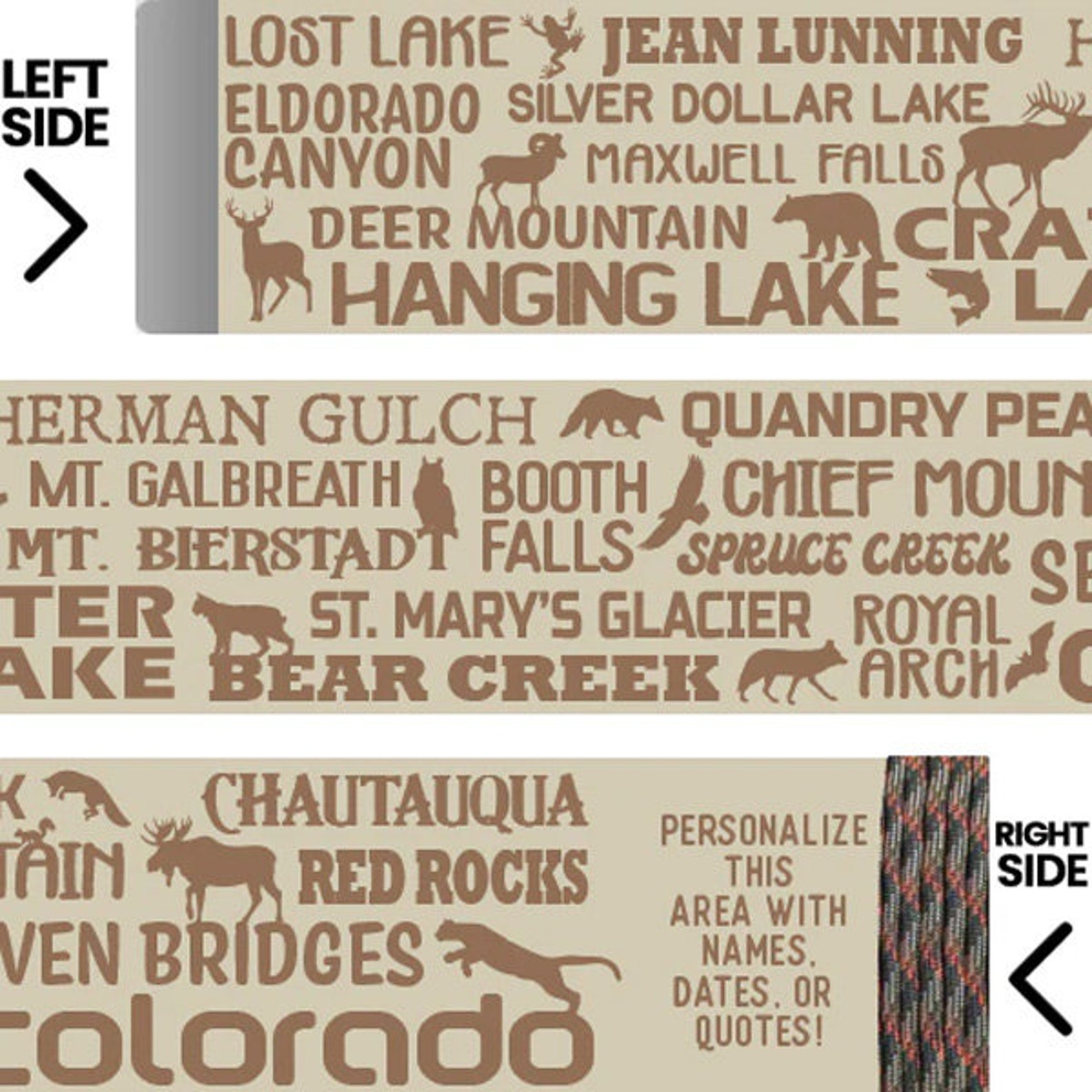 Best Colorado Hiking Trails Themed Walking Stick - Personalized ...