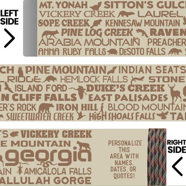 Best Georgia Hiking Trails Themed Walking Stick - Personalized ...