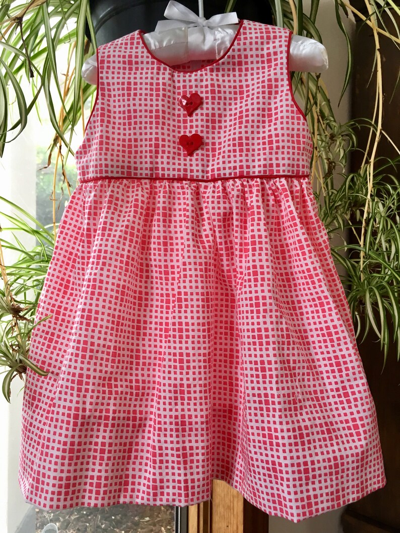 Handmade Little Girls Dress Pink Gingham Dress Rosebuds - Etsy