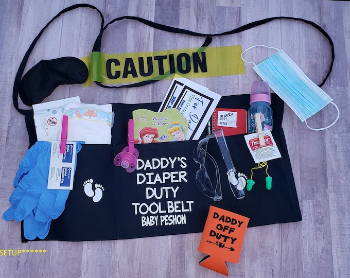Daddy Diaper Duty Tool Belt New Dad Gift Baby Shower Dad Survival Kit ...