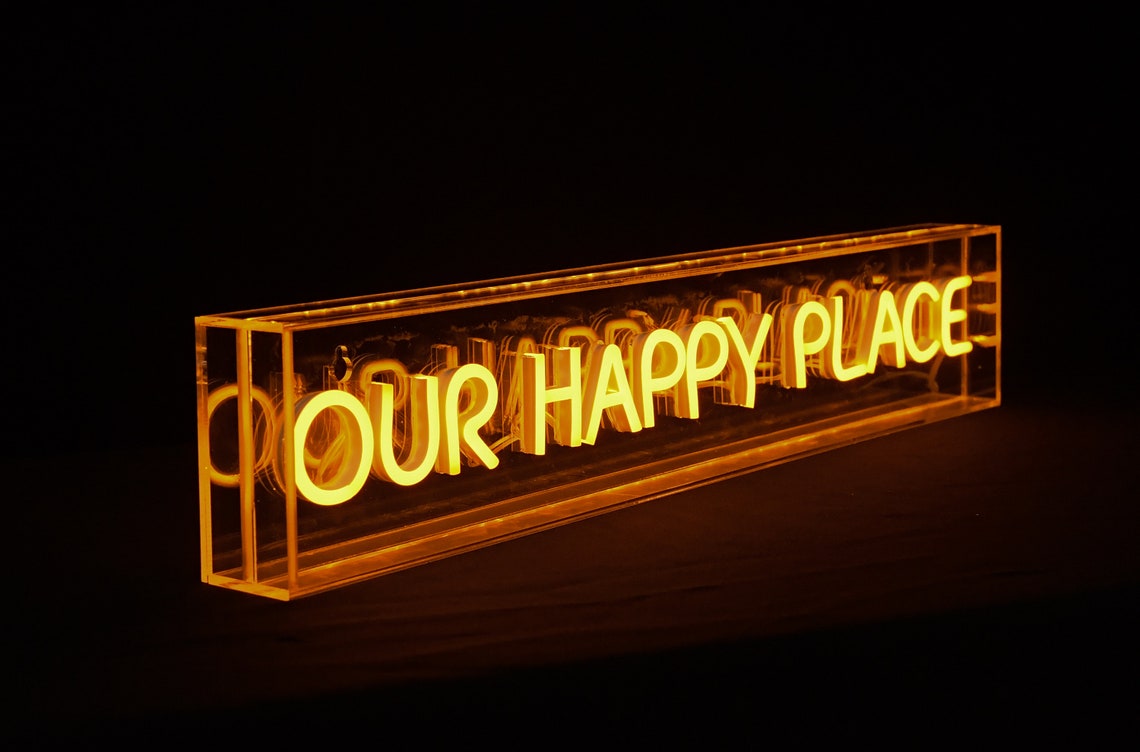 Illuminate Your Space With the Ultimate LED Neon Our Happy Place Light ...