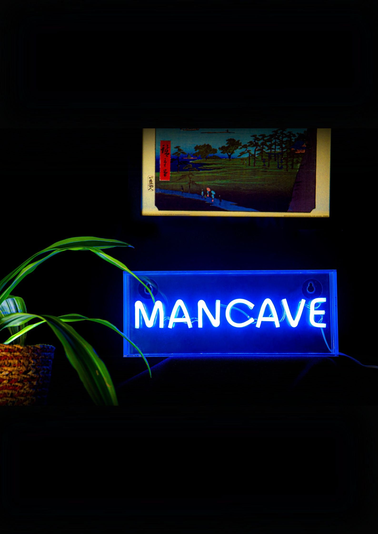 LED Neon Acrylic Lightbox - Mancave Blue - Etsy