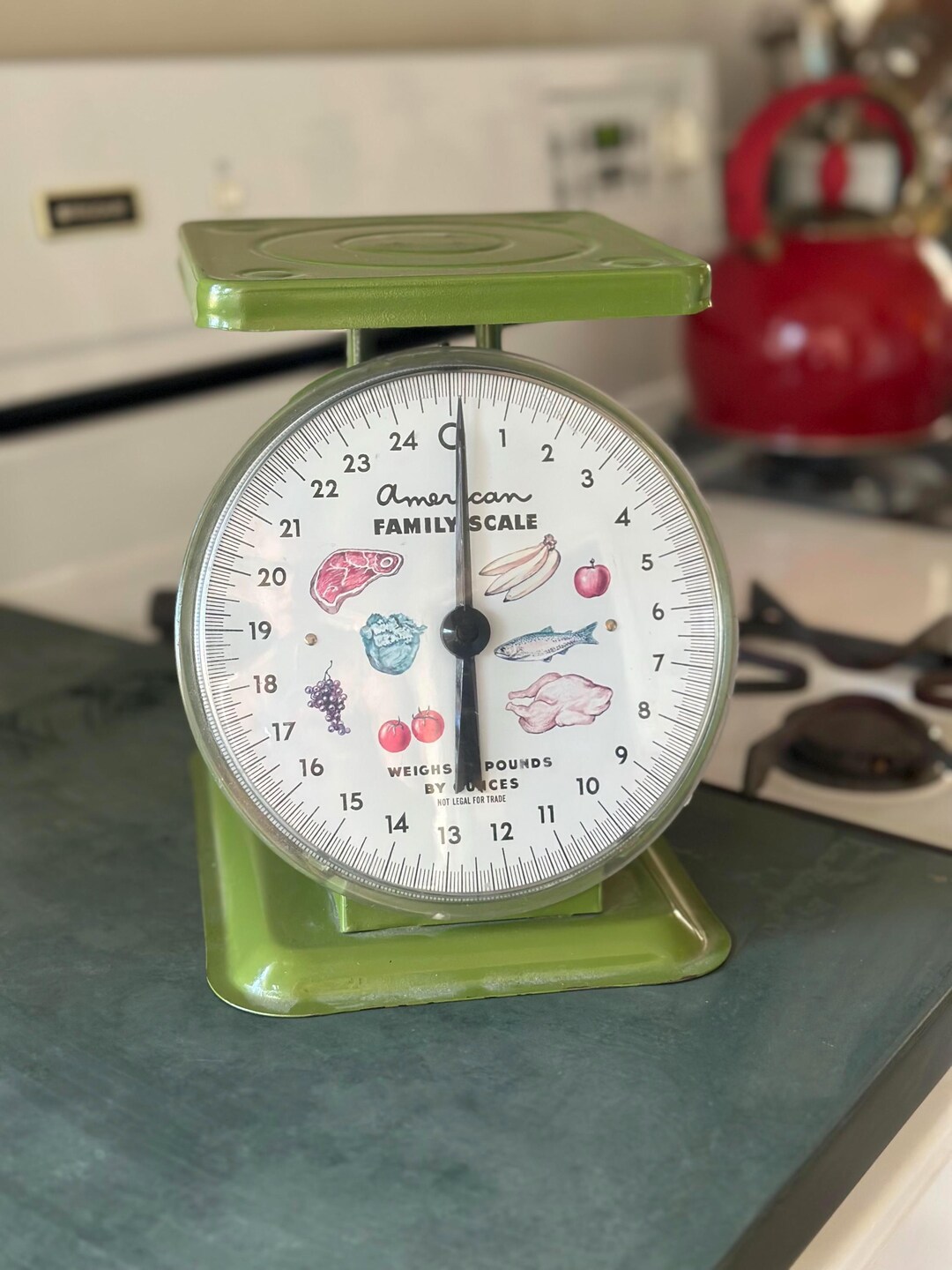 Vintage Green American Family Kitchen Scale - Retro, Farmhouse Scale ...