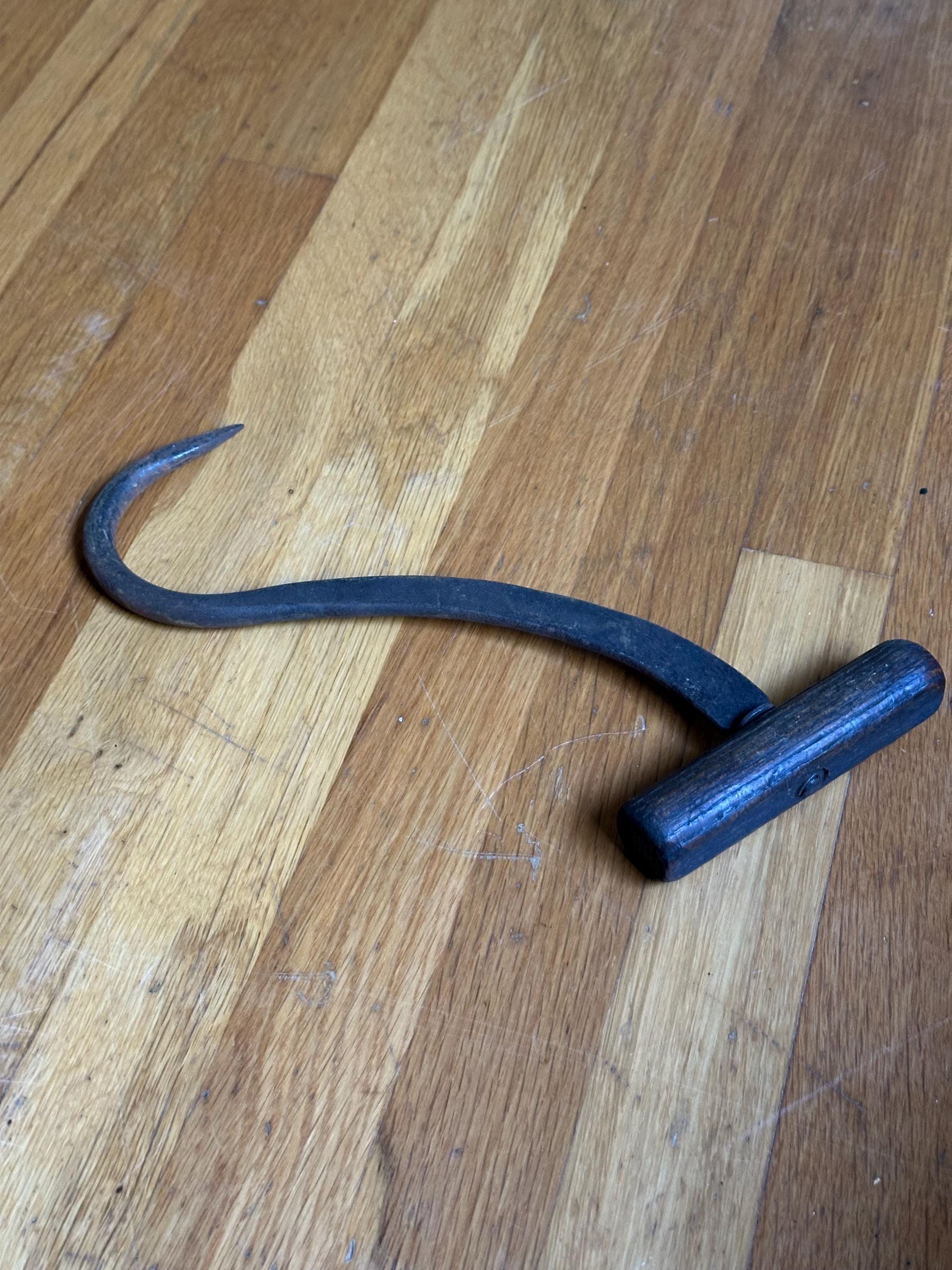 Antique Ice Block Hook With Wooden Handle – Early 1900s Meat or Ice ...