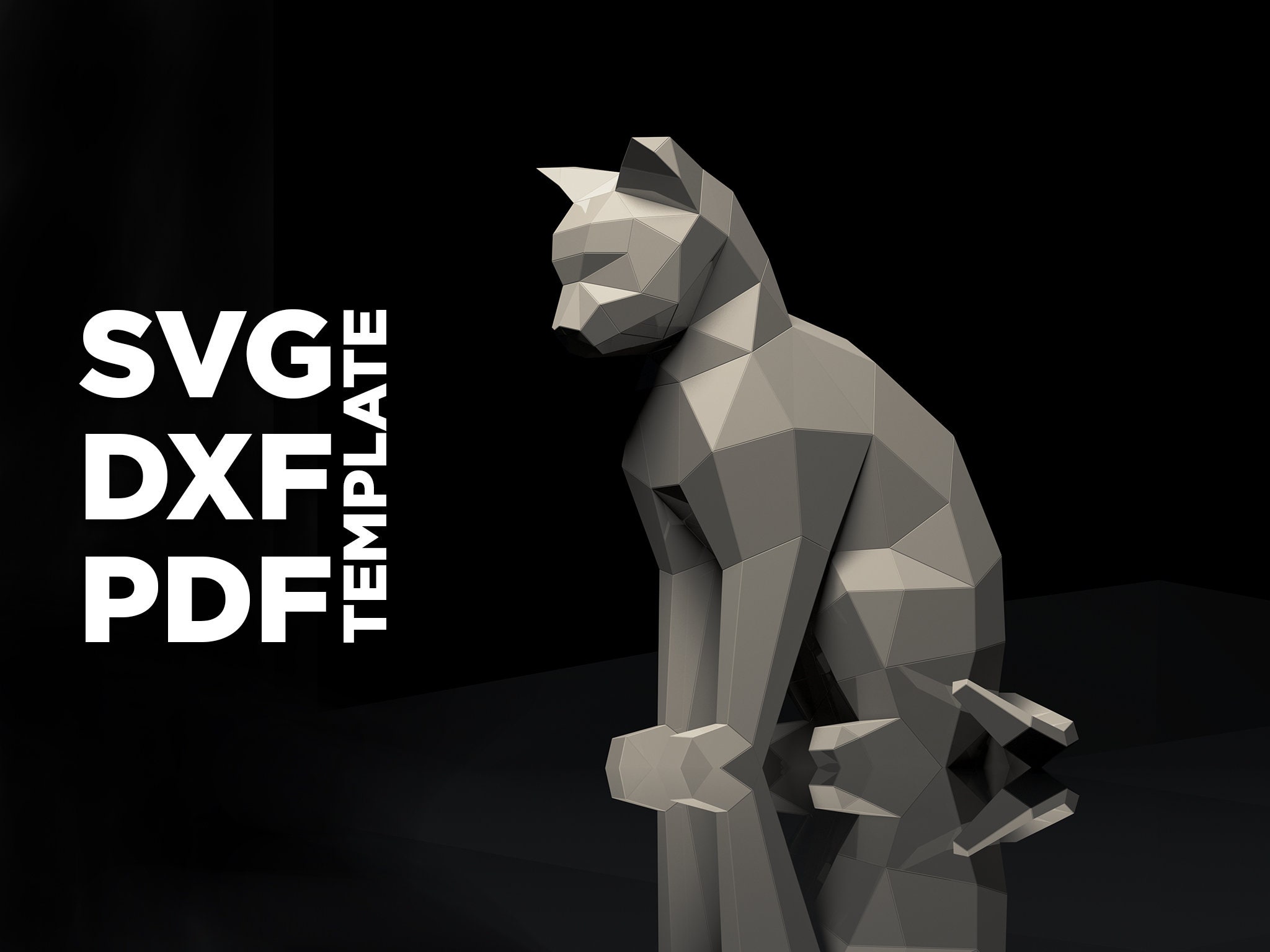 Cat Papercraft 3D SVG DXF Pdf DIY low poly paper crafts decor | Etsy Cat Papercraft 3D SVG DXF Pdf DIY low poly paper crafts decor | Etsy