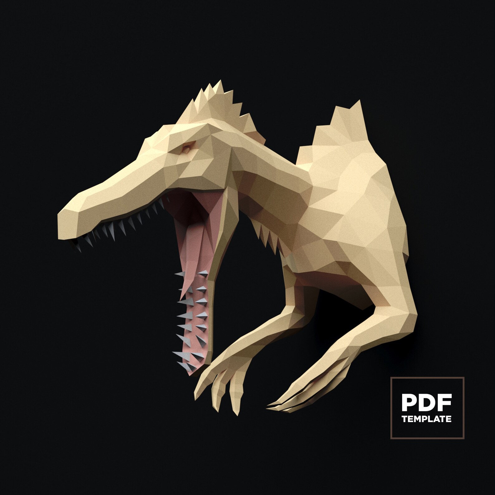 Dinosaur Spinosaurus Papercraft 3D SVG DXF Pdf DIY Low Poly | Etsy