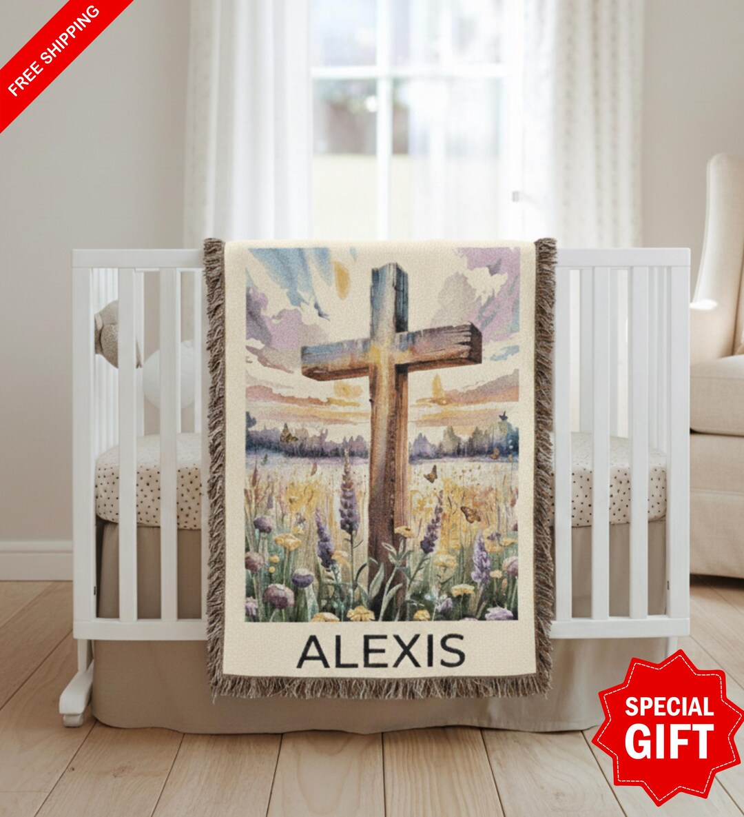 Personalized Baptism Blanket Girl, Custom Name Christening Gifts for ...