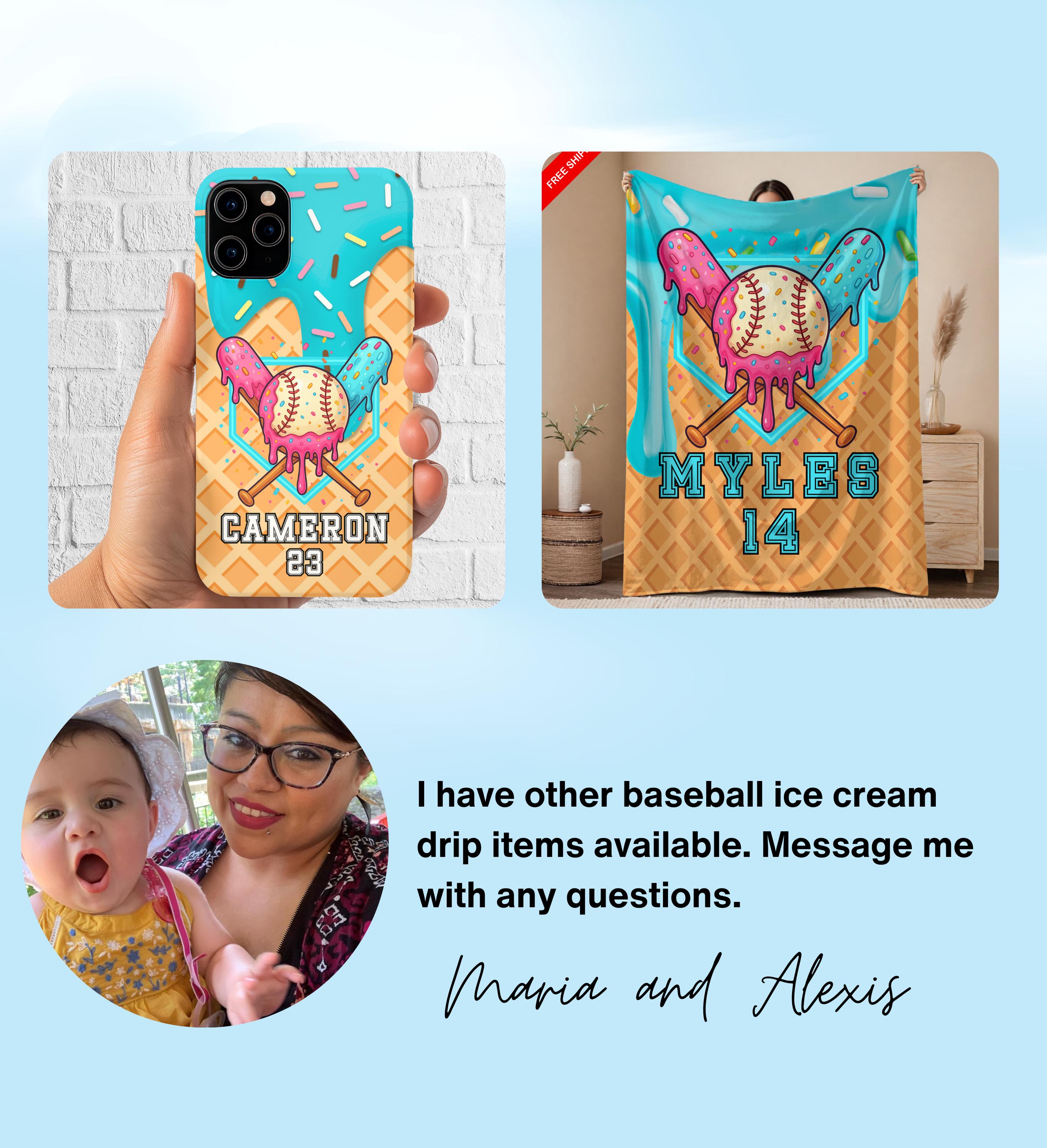 Canva Baseball Drip Birthday Invitation, Baseball Ice Cream Drip ...