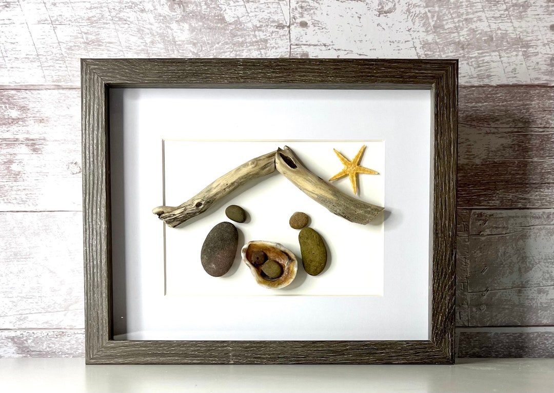 Nativity Scene Sea Pebble Art, Christmas Nativity Decor, Christmas ...