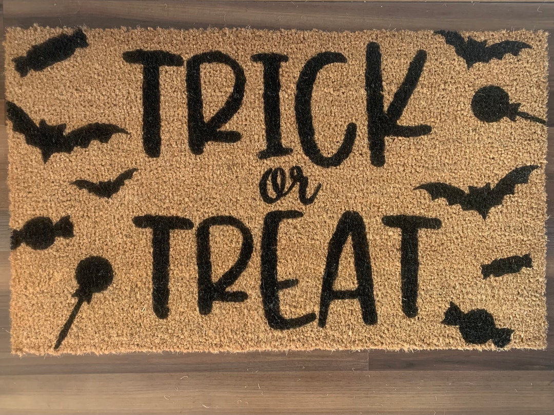 Trick-or-treat Halloween Outdoor Coir Welcome Mat - Etsy