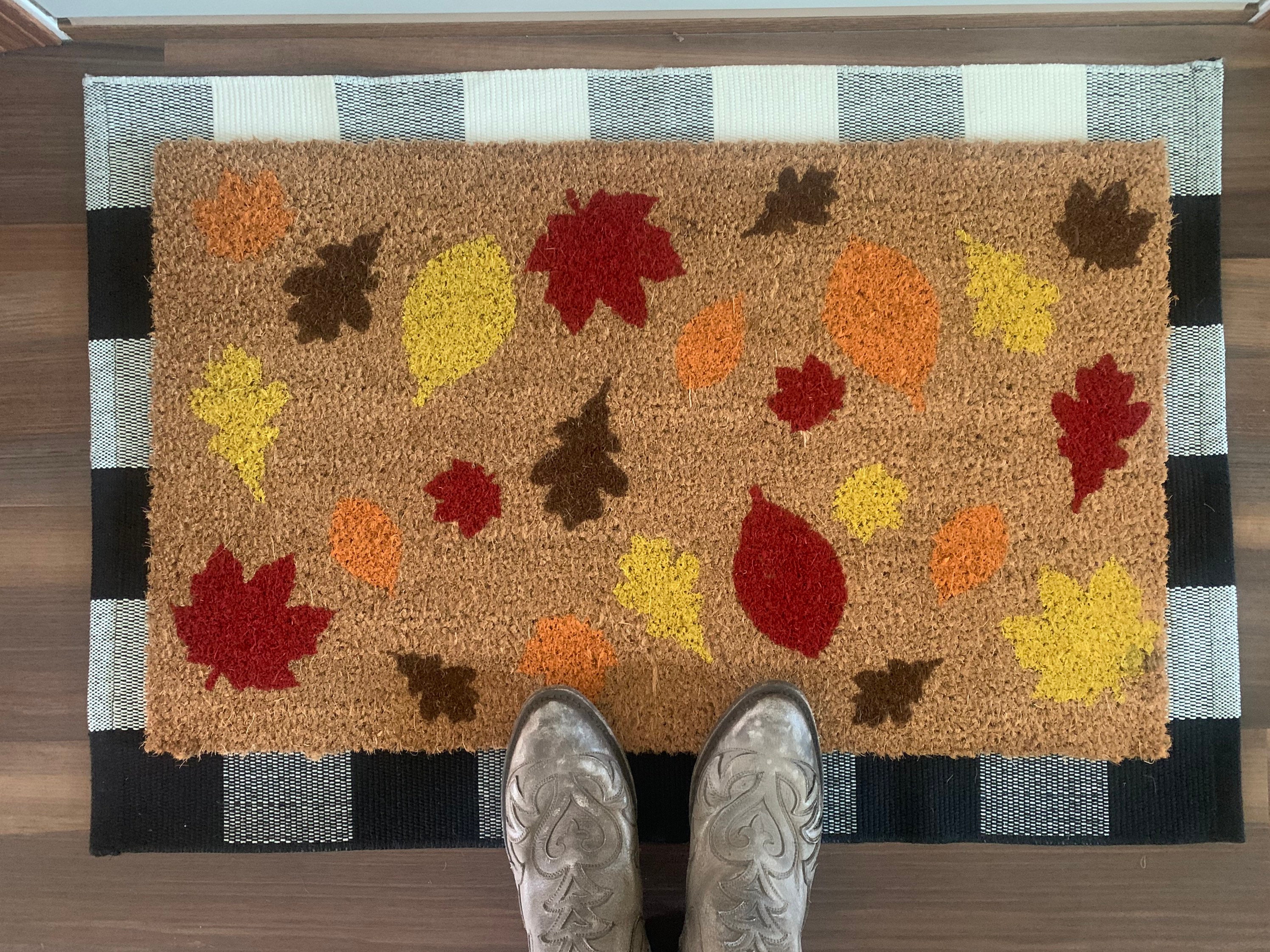 Falling Leaves Autumn Outdoor Coir Door Mat - Etsy
