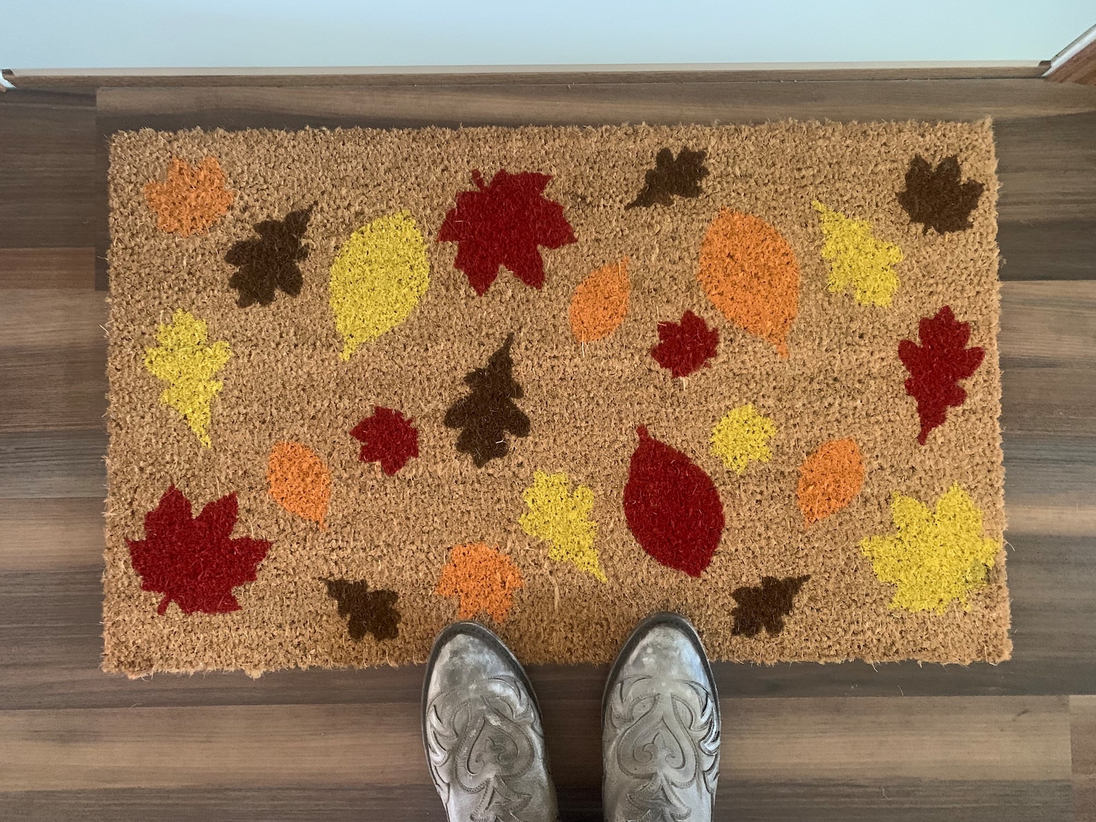 Falling Leaves Autumn Outdoor Coir Door Mat - Etsy