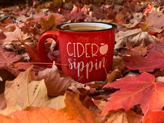 Fall stoneware campfire mugs with fun sayings in vibrant | Etsy