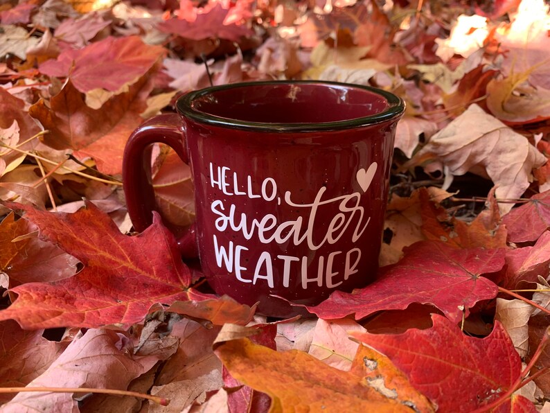 Fall Stoneware Campfire Mugs With Fun Sayings in Vibrant - Etsy
