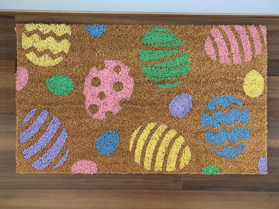 Falling Easter Eggs Spring Outdoor Coir Door Mat - Etsy