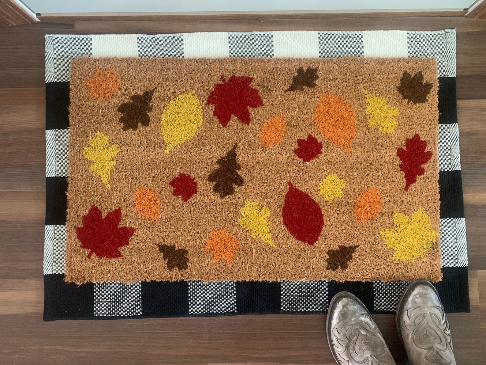 Falling Leaves Autumn Outdoor Coir Door Mat - Etsy
