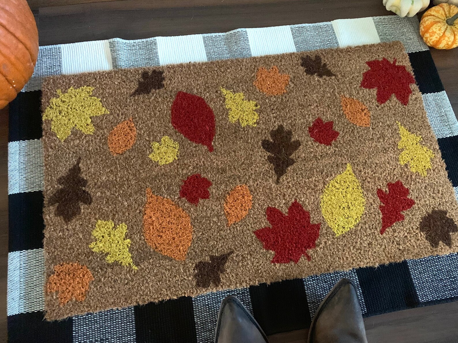 Falling Leaves Autumn Outdoor Coir Door Mat | Etsy