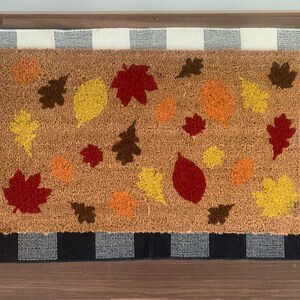Falling Leaves Autumn Outdoor Coir Door Mat - Etsy