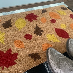 Falling Leaves Autumn Outdoor Coir Door Mat - Etsy