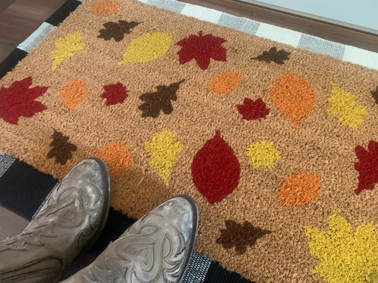 Falling Leaves Autumn Outdoor Coir Door Mat - Etsy