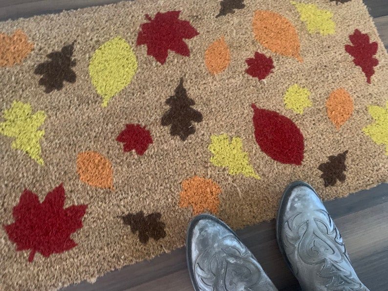 Falling Leaves Autumn Outdoor Coir Door Mat - Etsy