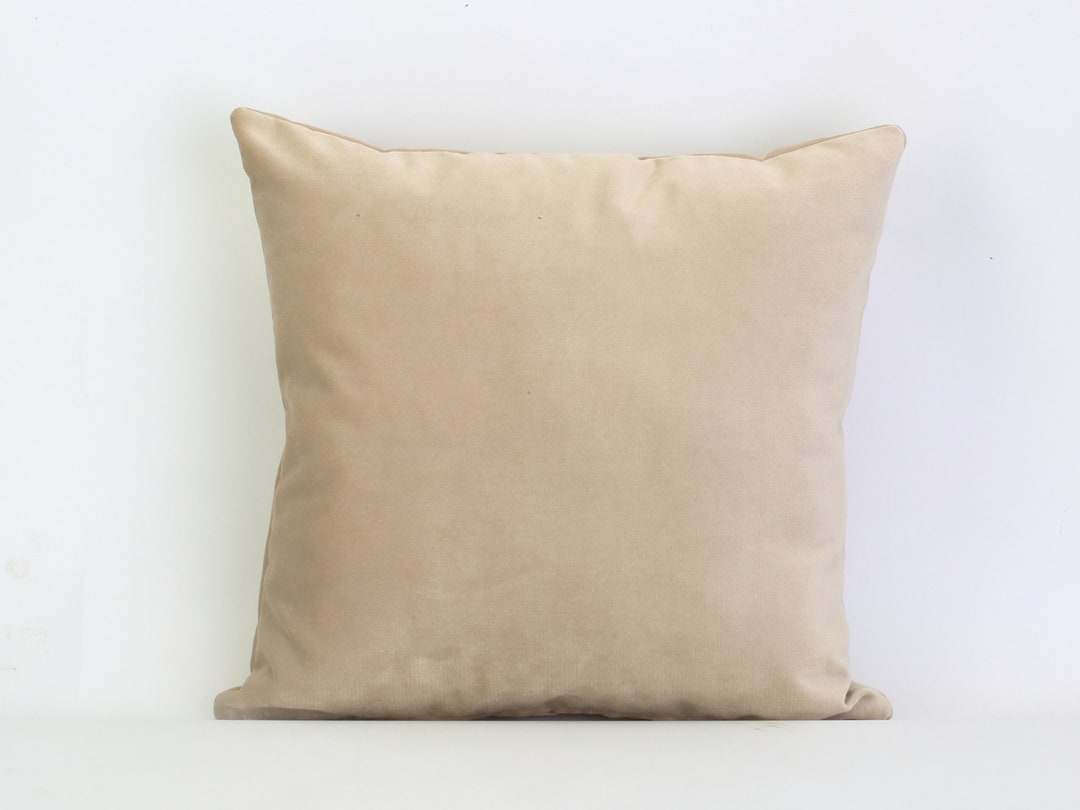 Beige Velvet Cushion Cover, Beige Velvet Pillow Cover, Cream Velvet ...