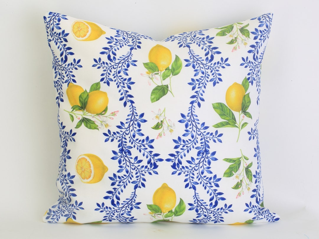 Lemon Outdoor Pillow Cover, Lemon Outdoor Cushion, Yellow Throw Pillow ...