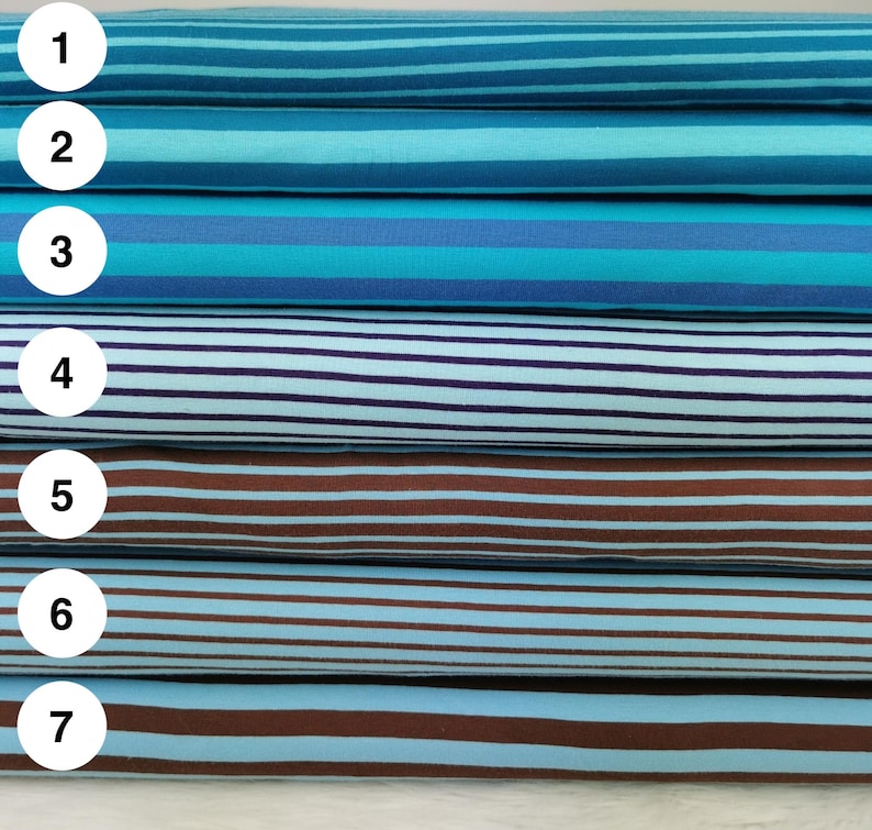 Jersey Stoff Hilco Campan Streifen blau/braun 0,5 m - Etsy Österreich