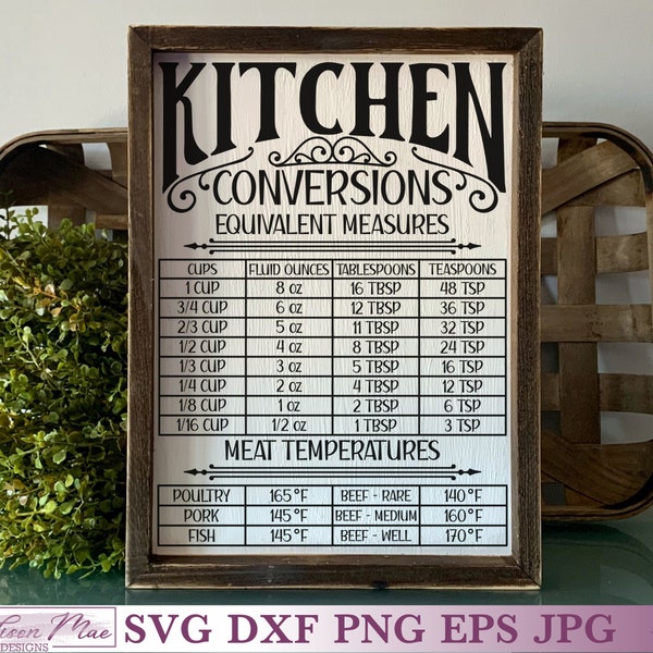Kitchen Conversion Chart - Etsy