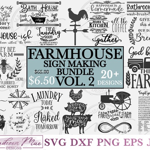 Farmhouse SVG Bundle Vol 2 Farmhouse Sign Making Bundle for | Etsy