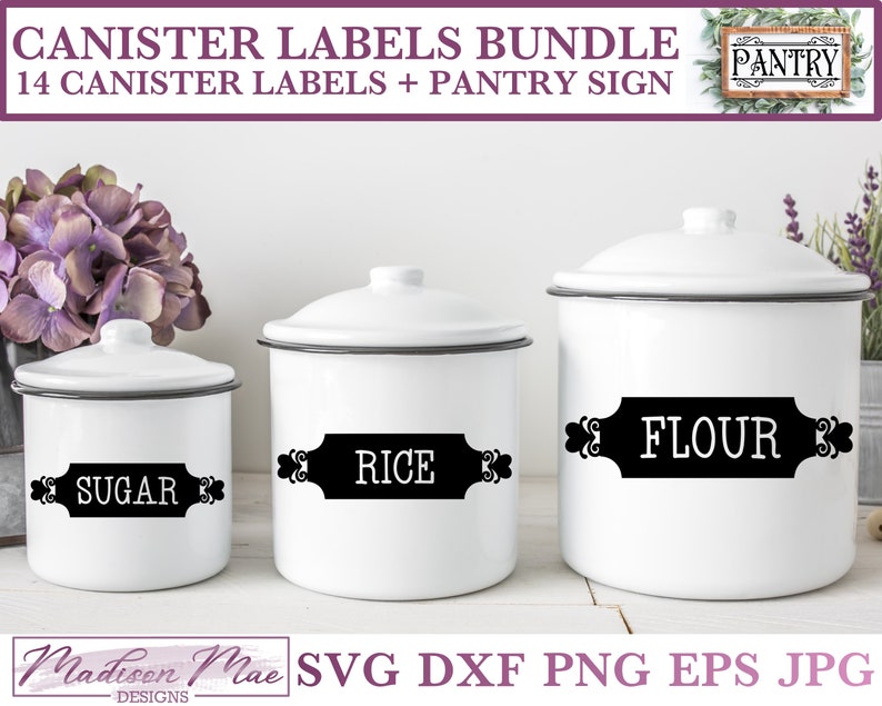 Canister Label Bundle 14 Canister SVG Labels Plus Pantry | Etsy